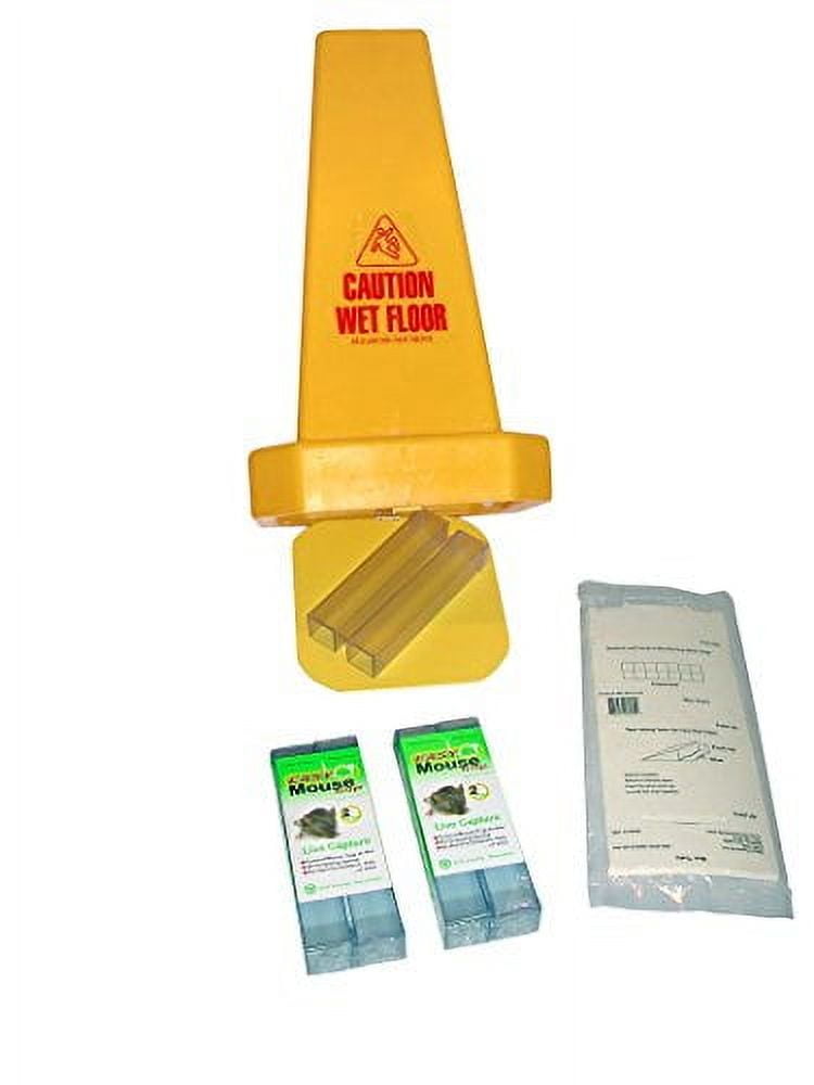 18" Tall Discreet Concealed Specialty Rodent Trap Yellow Caution Cone ...