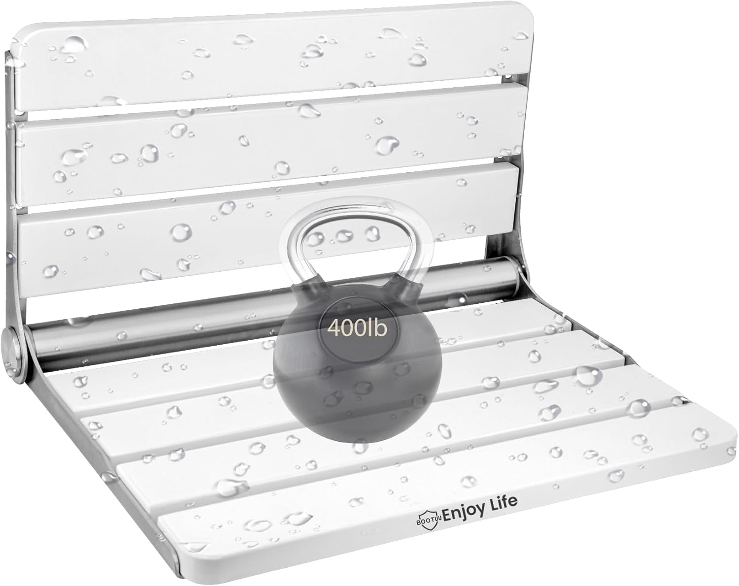 18" Teak Folding Shower Seat Wall Mounted,Fold Down Shower Bench for ...