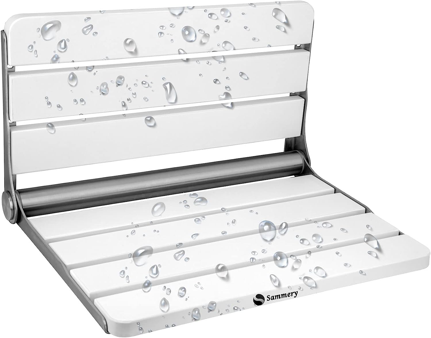 18" Teak Folding Shower Seat Wall Mounted,Fold Down Shower Bench for ...