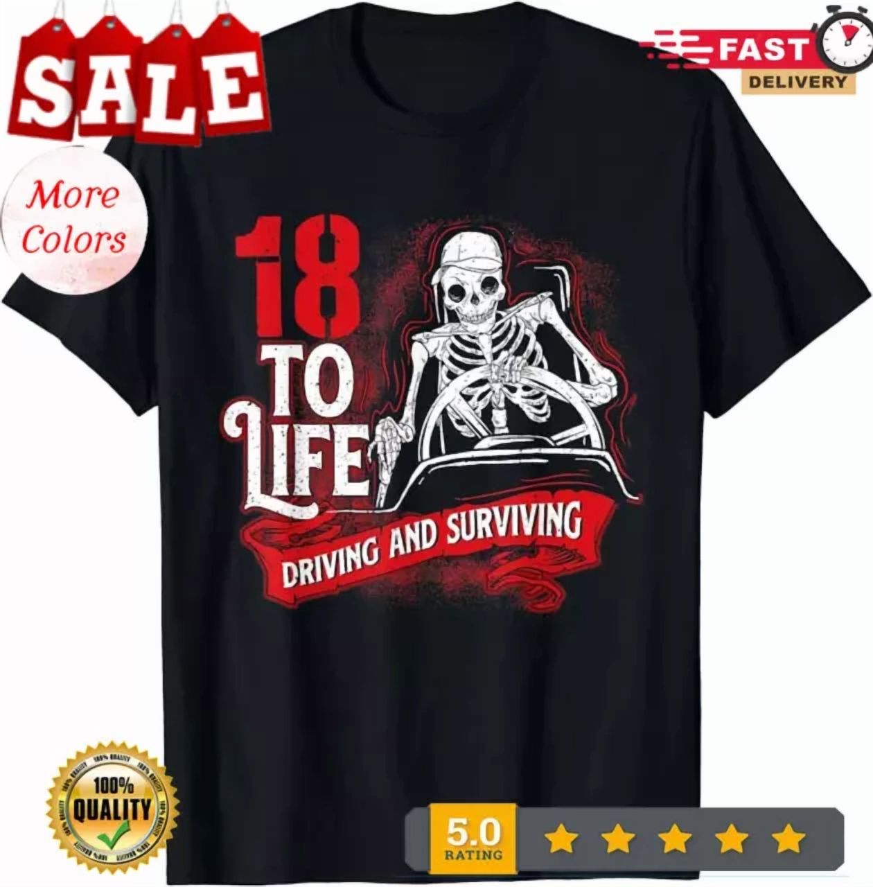 18 To Life, Semi Truck Driver Big Rig Trucking Truckers T-Shirt, S-5XL ...