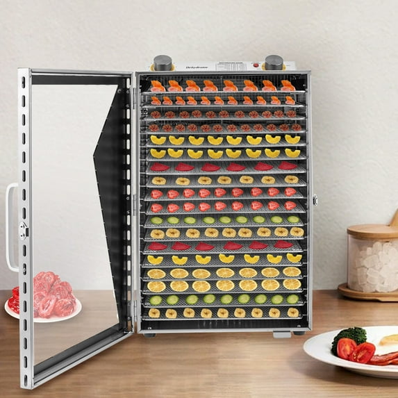 18 Trays Food Dehydrator Machine Stainless Steel Adjustable Temp ...