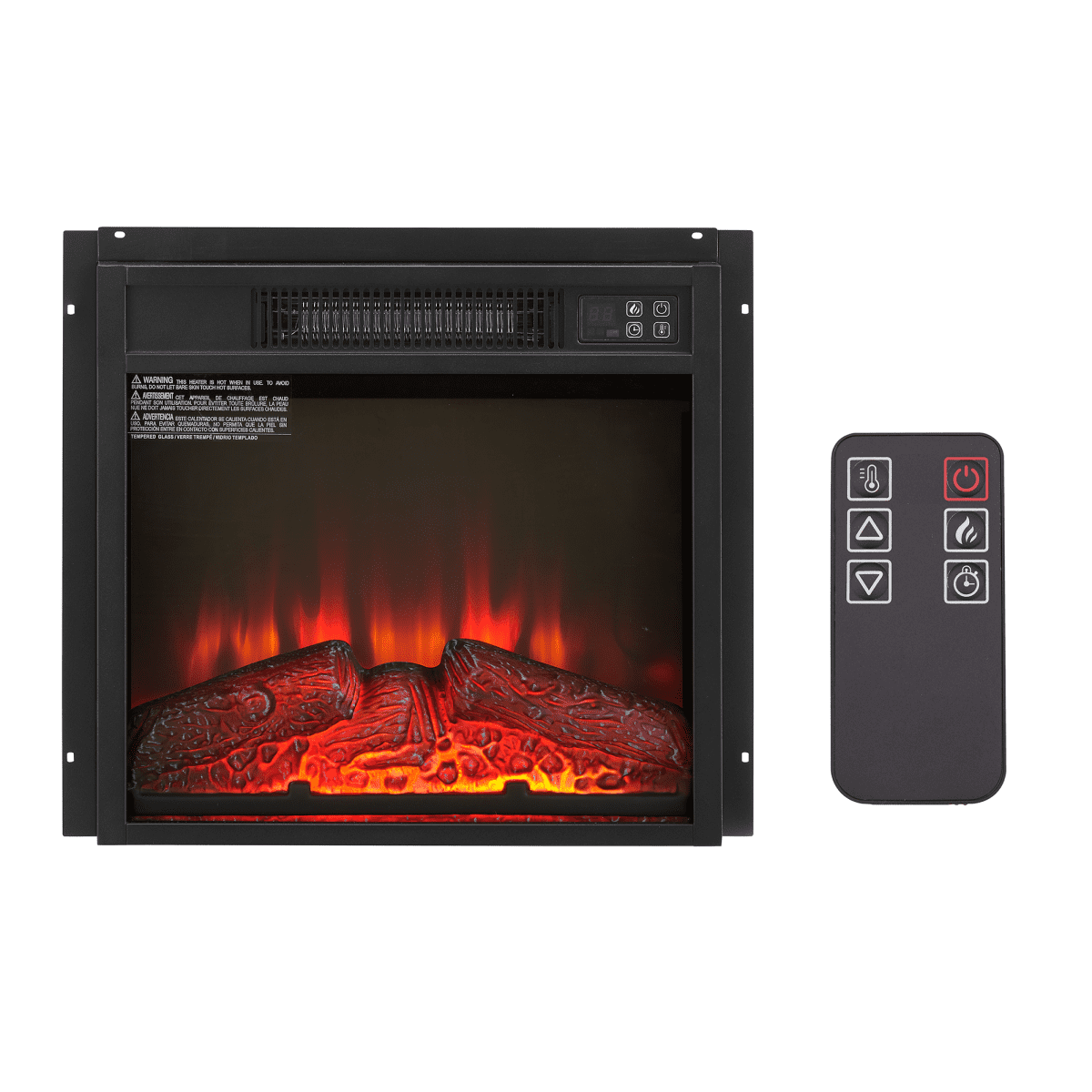 18" Ultra Thin Electric Fireplace Insert - 1400W 120V with Remote ...