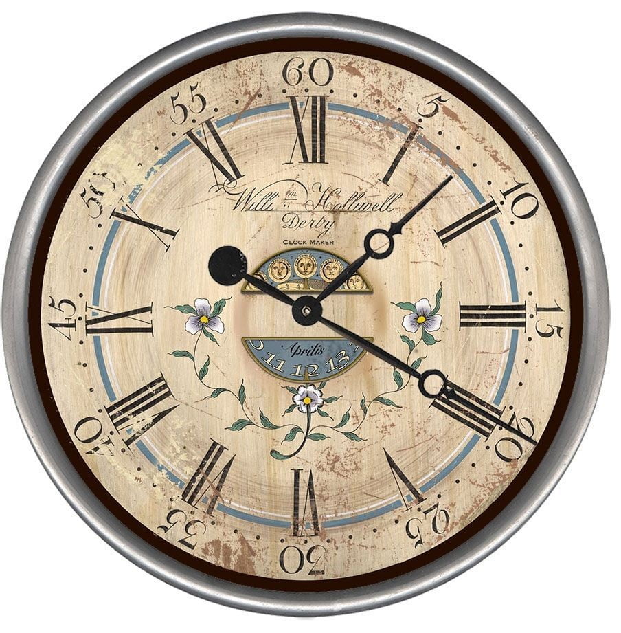 18" Vintage Wedgwood Blue and Taupe Wall Clock - Walmart.com