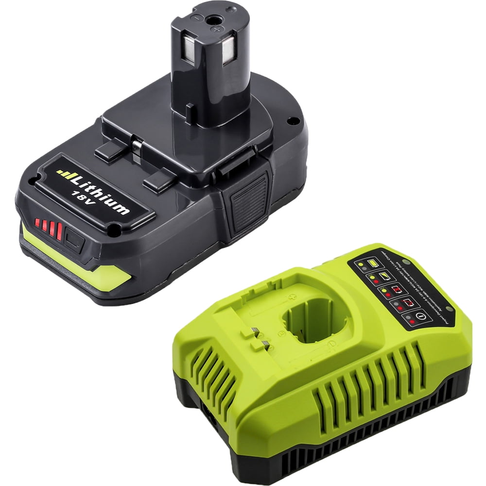 18 Volt P108 Lithium-Ion Battery replacement and P117 charger For Ryobi ...