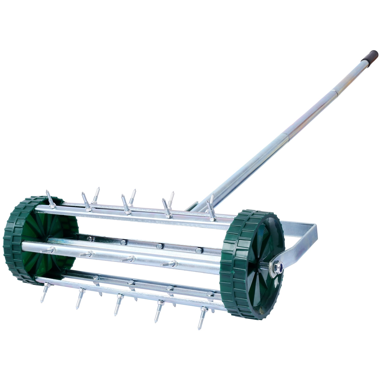 18"W Rolling Lawn Aerator, Heavy Duty Spike Aerator with Steel Handle ...