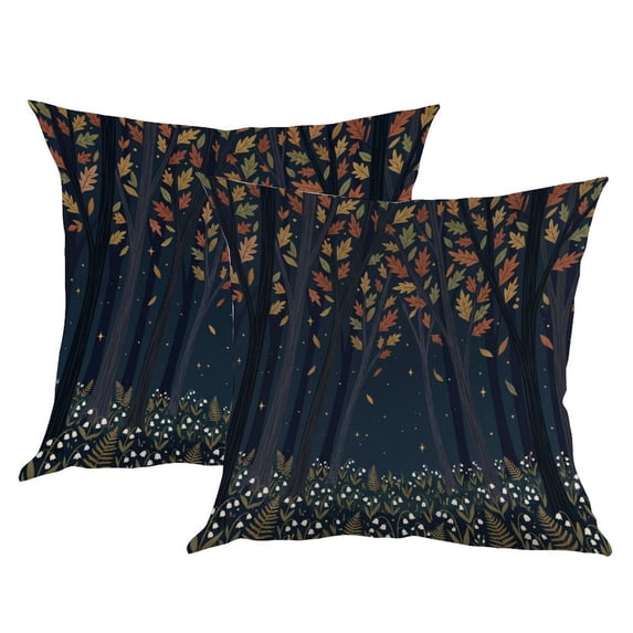 18" Waterproof Pillow Cases, William Morris Inspired Forest Botanical ...