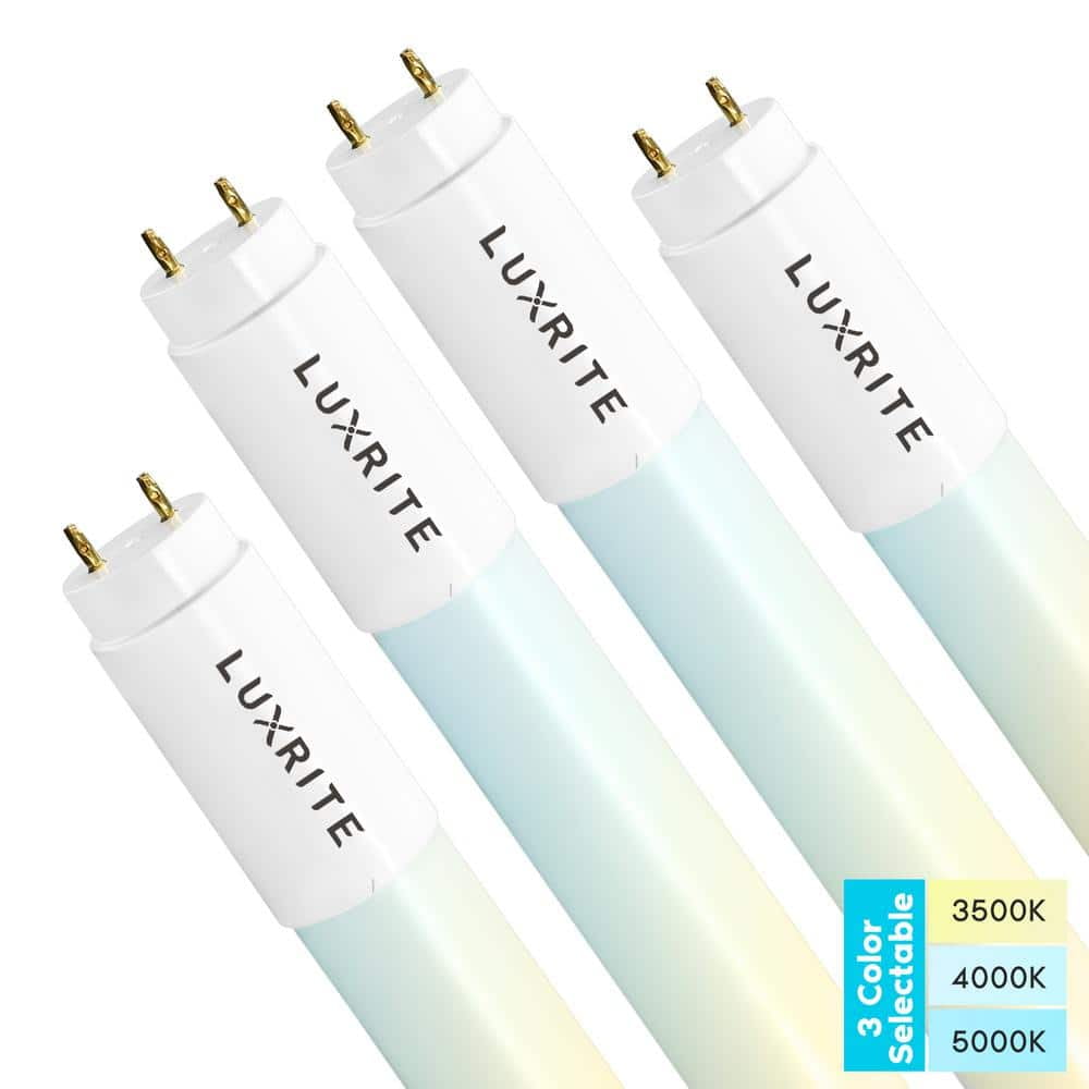 18-Watt 4 ft. Linear T8 LED Tube Light Bulb 3 Color Selectable Single ...