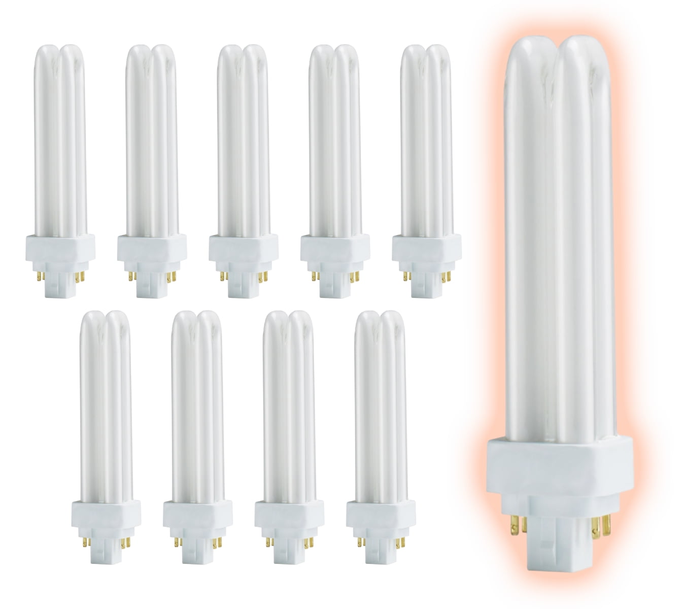 18 Watt CFL Light Bulbs | 4 Pin G24Q-2 Base 2700K Soft White | 18W High Output 1200 Lumens ...