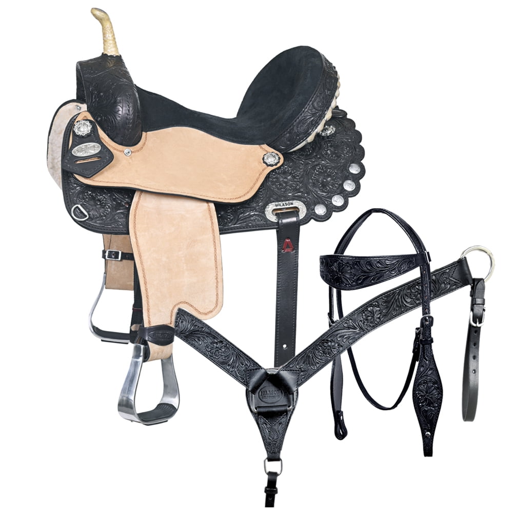 18 Western Horse Saddle American Leather Flex Trail Barrel Tack Hilason ...