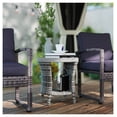 18" Wicker Patio Coffee Table, PE Rattan Outdoor Side Table with 2-Tier ...