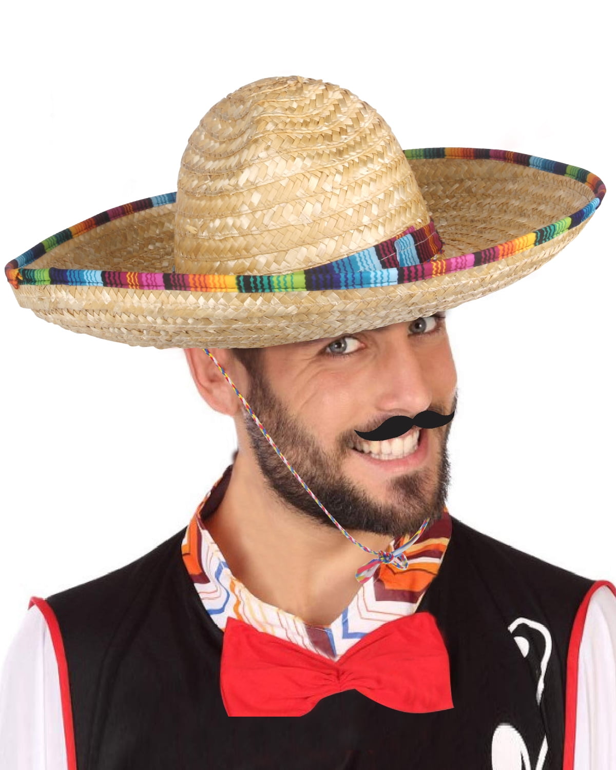 "18"" Wide Mexican Straw Sombrero Hat - Cinco De Mayo Fiesta - Party ...