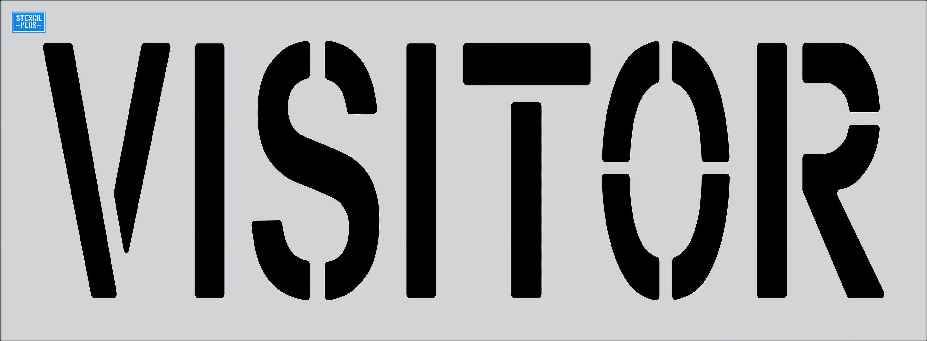 18" Word - VISITOR Parking Lot Pavement Marking Stencil Thickness: .100 ...