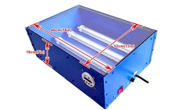 18" X 12" 60W LED UV Exposure Unit, Exposure Machine with Timer & 4pcs ...
