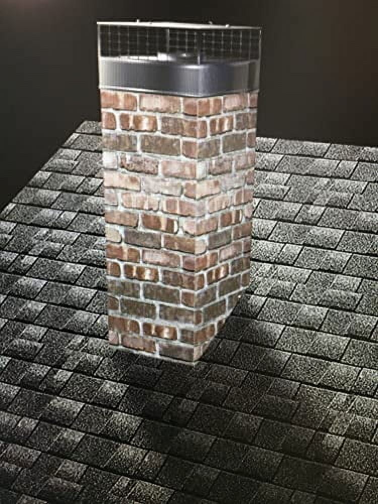 18” X 18” X 60”H Faux Chimney Housing Surround KIT Printed Aluminum ...