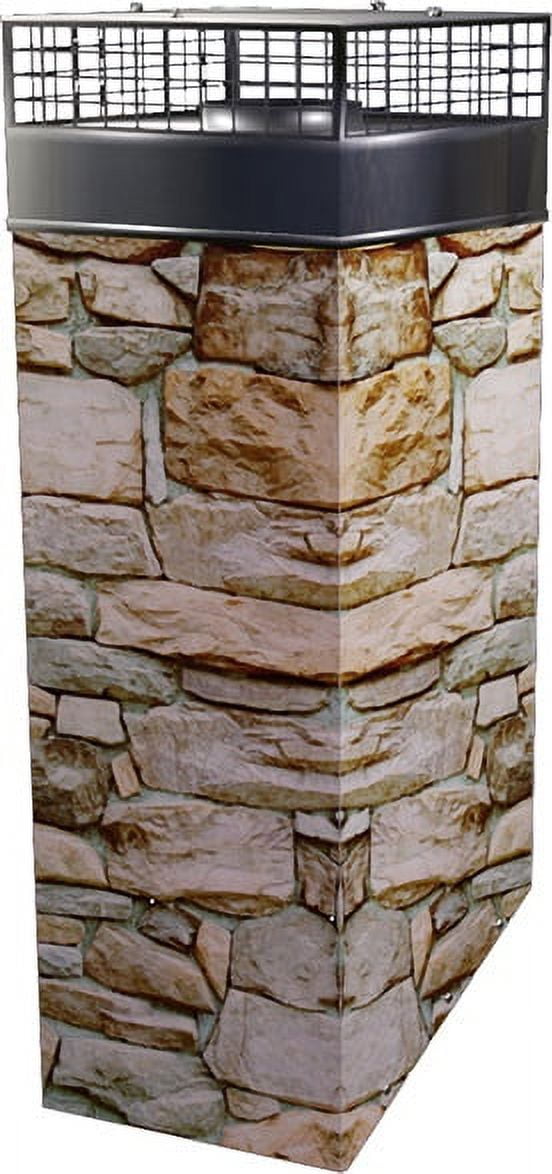18” X 18” X 60”H Faux Chimney Housing Surround KIT Printed Aluminum ...