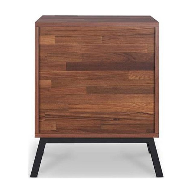 18" X 20" X 23" Walnut And Sandy Black Particle Board End Table ...