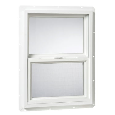 "Shed Screen Frame Window 18"" x 27"", White J-Channel, Safety Tempered ...