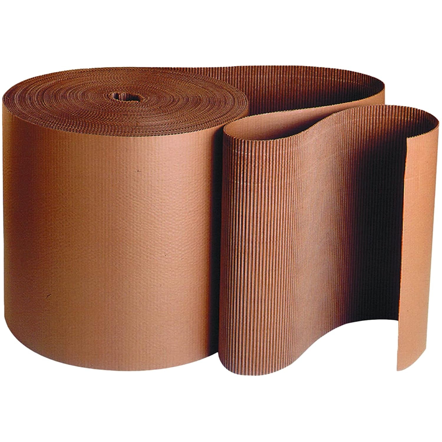 18" X 250' Corrugated Cardboard Roll, Single Face A-Flute, Kraft ...
