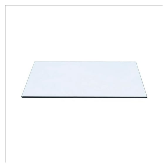 18" X 30" Rectangle Clear Glass Table Top 1/2" Thick with Flat Polished ...