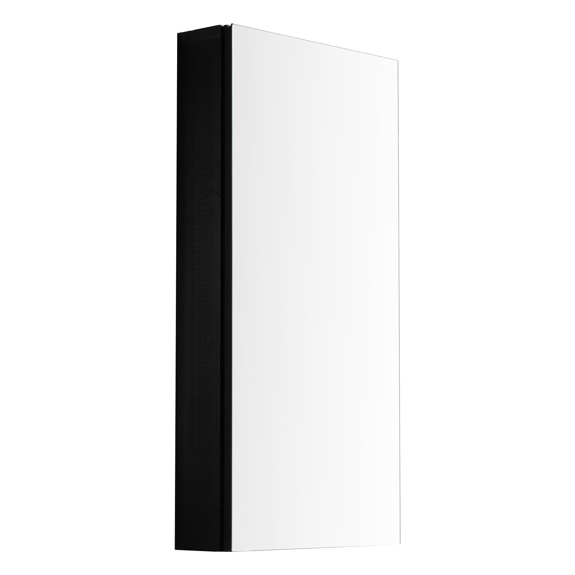 18 X 36 Inch Bathroom Mirror Cabinet - Matte Black, Aluminum, Glass ...