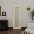 18" X 80" Interior Frosted Glass Door Slab Pine Solid Wood Pantry ...