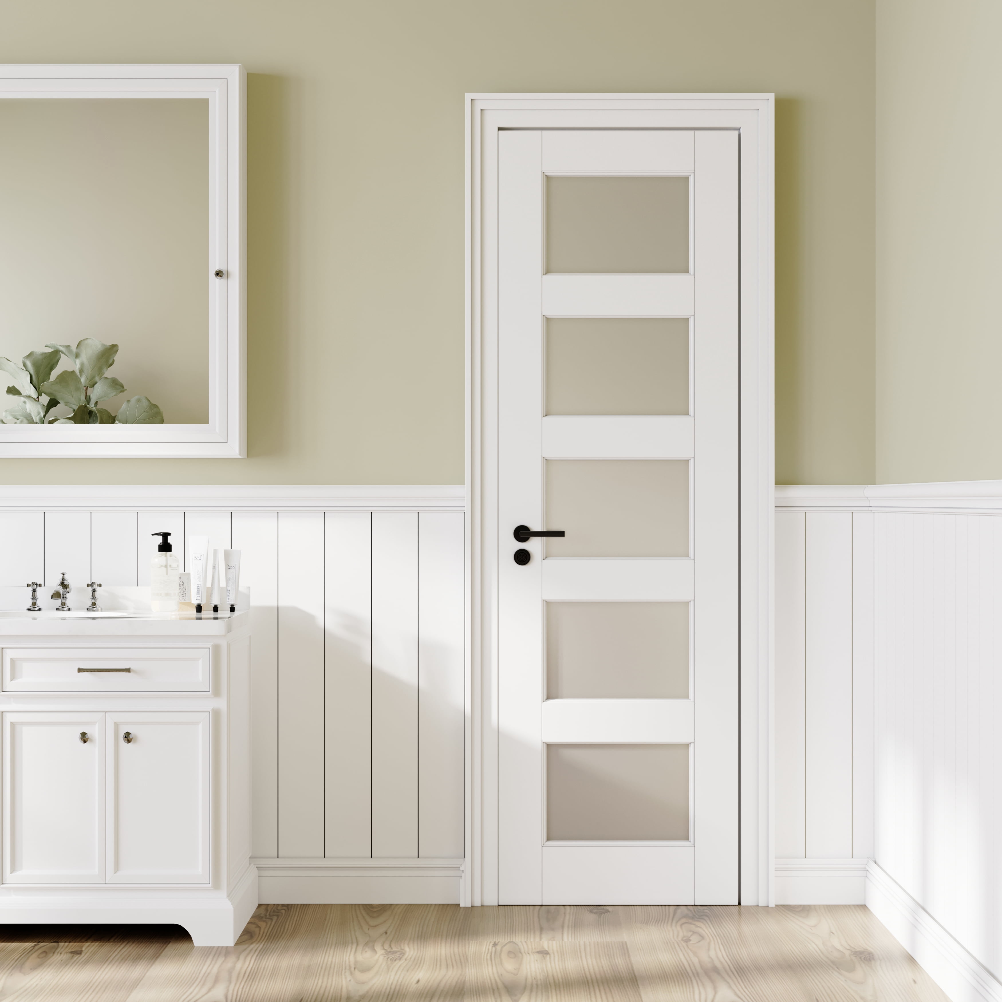 18" X 80" Interior Frosted Glass Pantry Door Slab Solid Manufacture ...