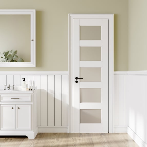 18" X 80" Interior Frosted Glass Pantry Door Slab Solid Manufacture ...