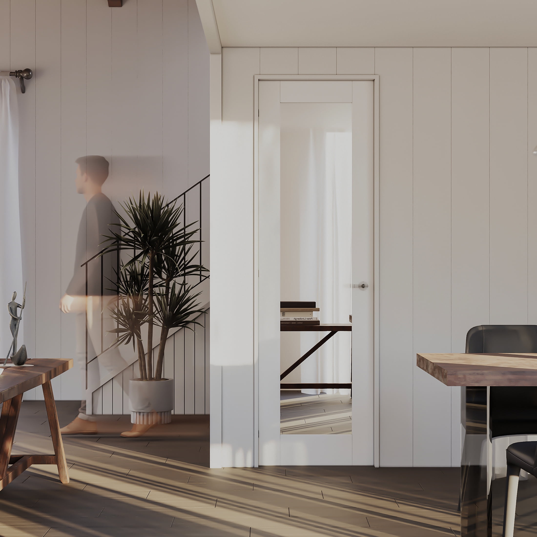 18" X 80" Interior Primed Mirrored Prehung Door Slab Solid Core ...