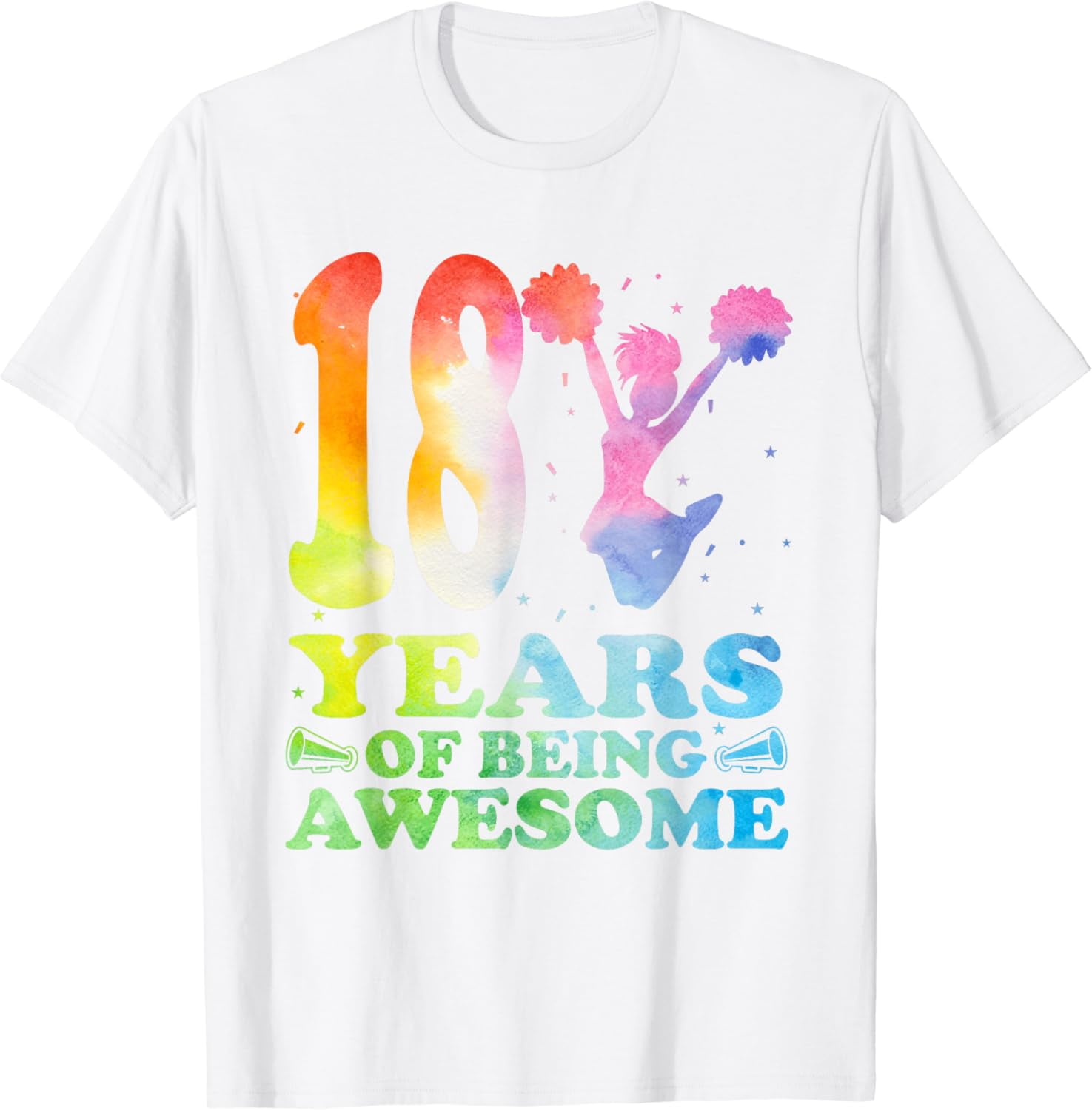 18 Years Of Being Awesome Cheerleading Girl 18th Birthday T-Shirt ...
