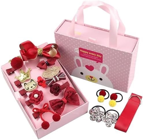 18 count Cute Hair Accessories Bow Elastic Hair Bands Hair Clips ...