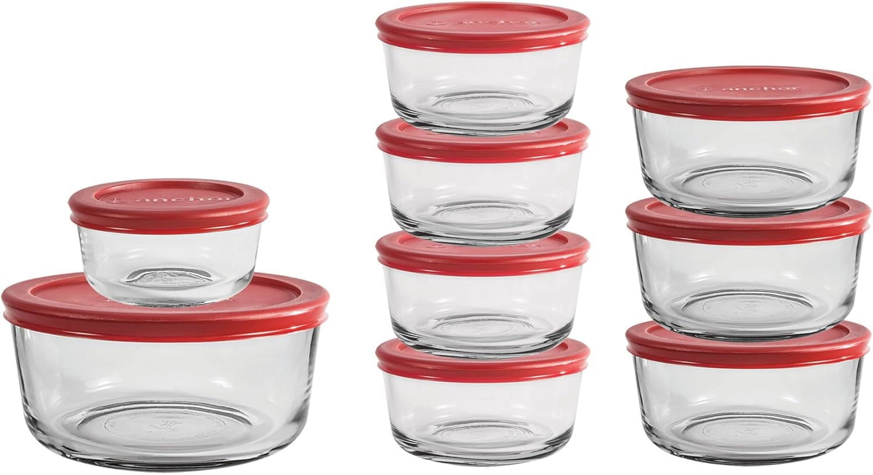 18 count Glass Storage Containers with (9 Glass Storage Containers & 9 ...