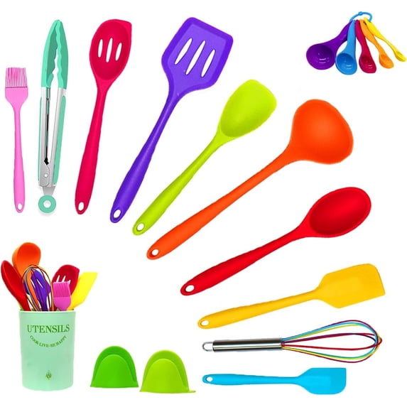 18 count Kitchen Cooking Utensil Set, Non- Cookware, Tools,Turner Tongs ...