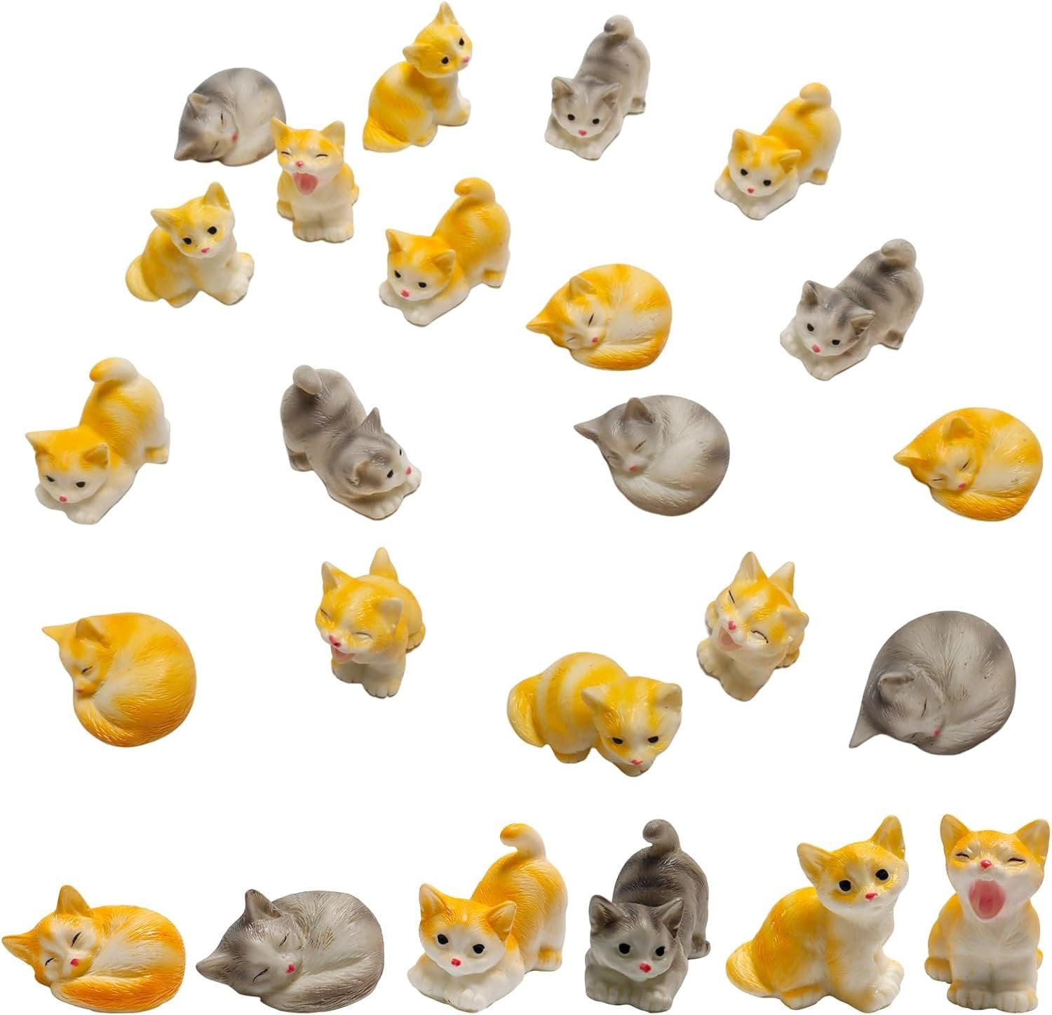 18 count Miniature Figurines - Cute Mini Kittens Model for Fairy Garden ...