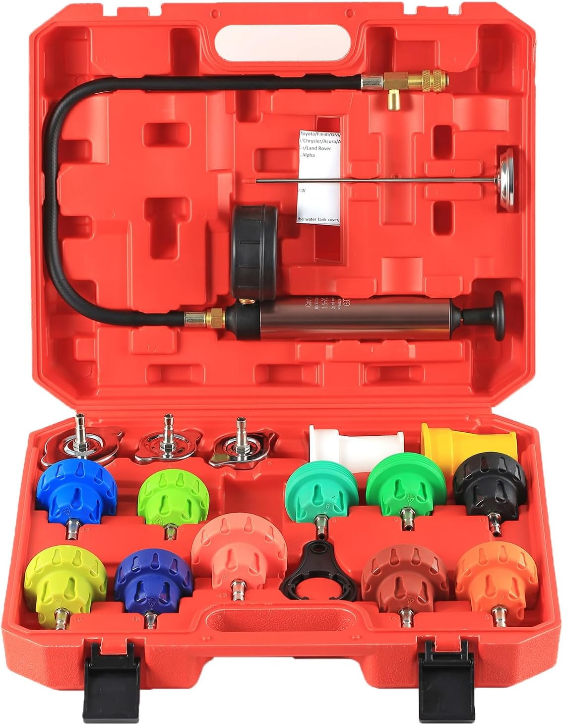 18 count Radiator Pump Tester Kit, Leak Tester Tool Kit for Automotive ...