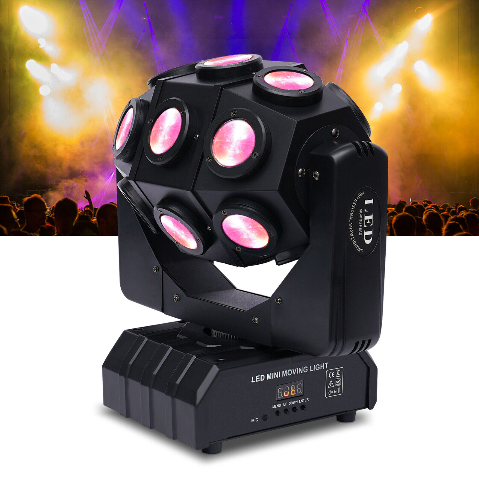 18-eye Moving Head Stage Lighting Disco DJ Light Sound Activated Stage ...
