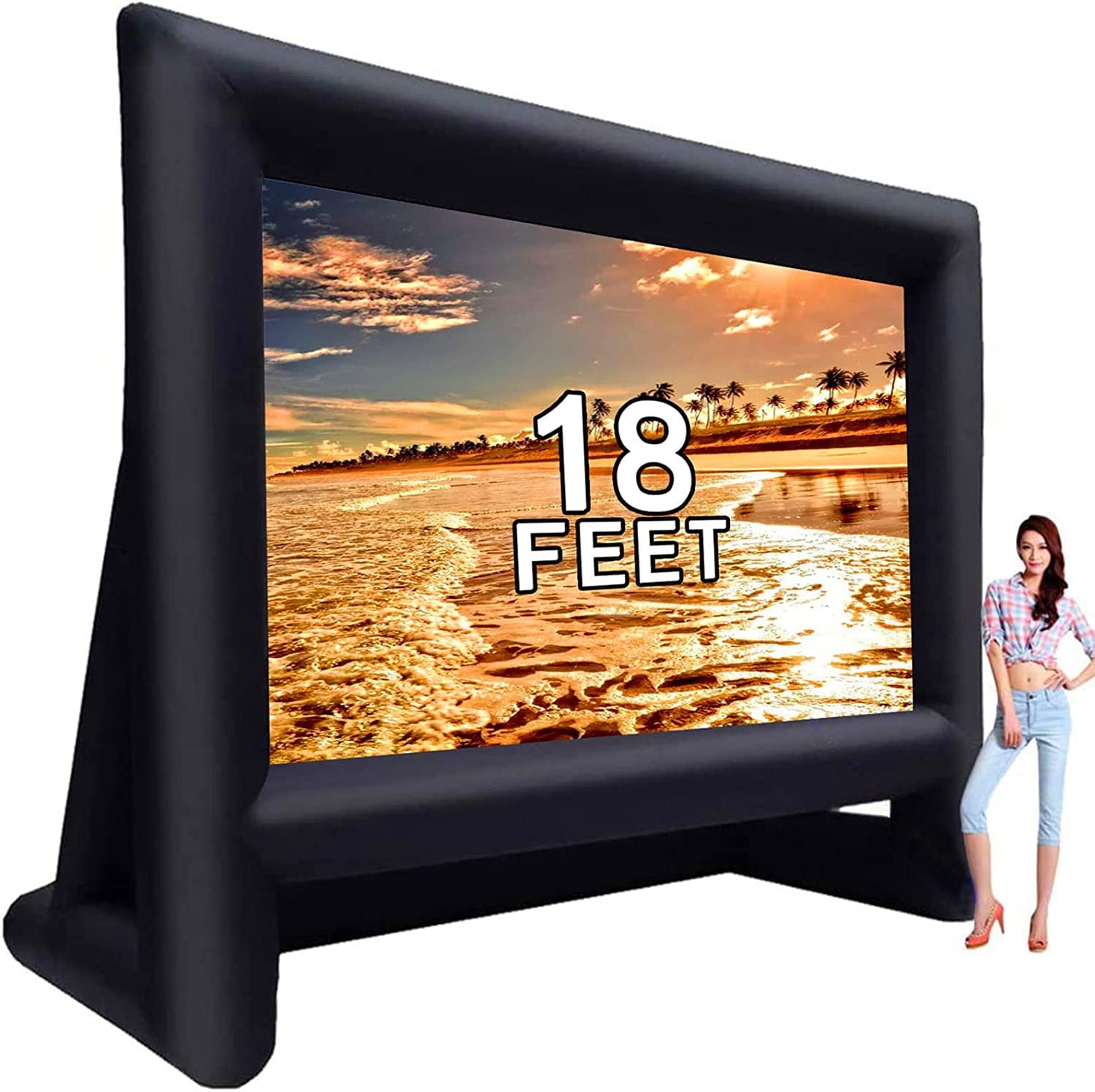 18 feet Inflatable Outdoor Projector Movie Screen - Package with Rope ...