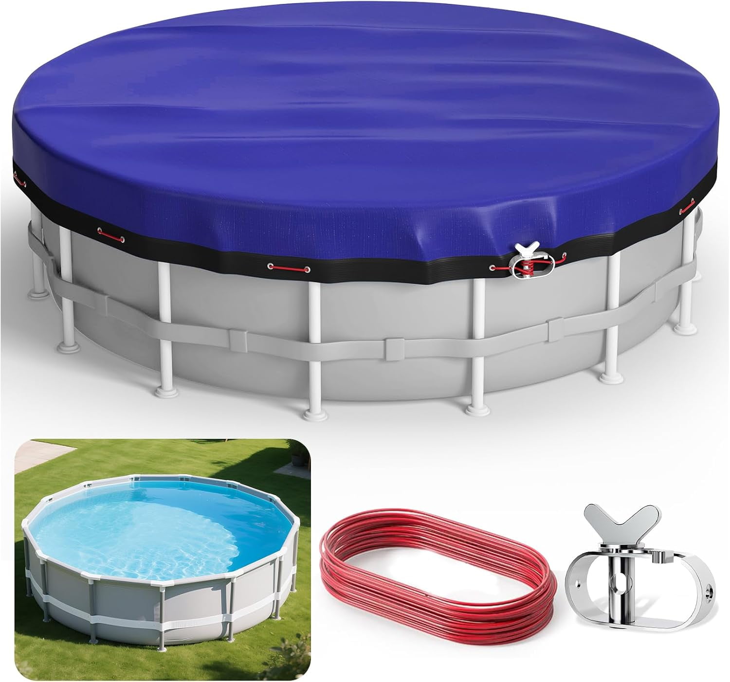 18 ft Pool Cover for Above Ground Pools Round 18Ft Covers for Circle ...