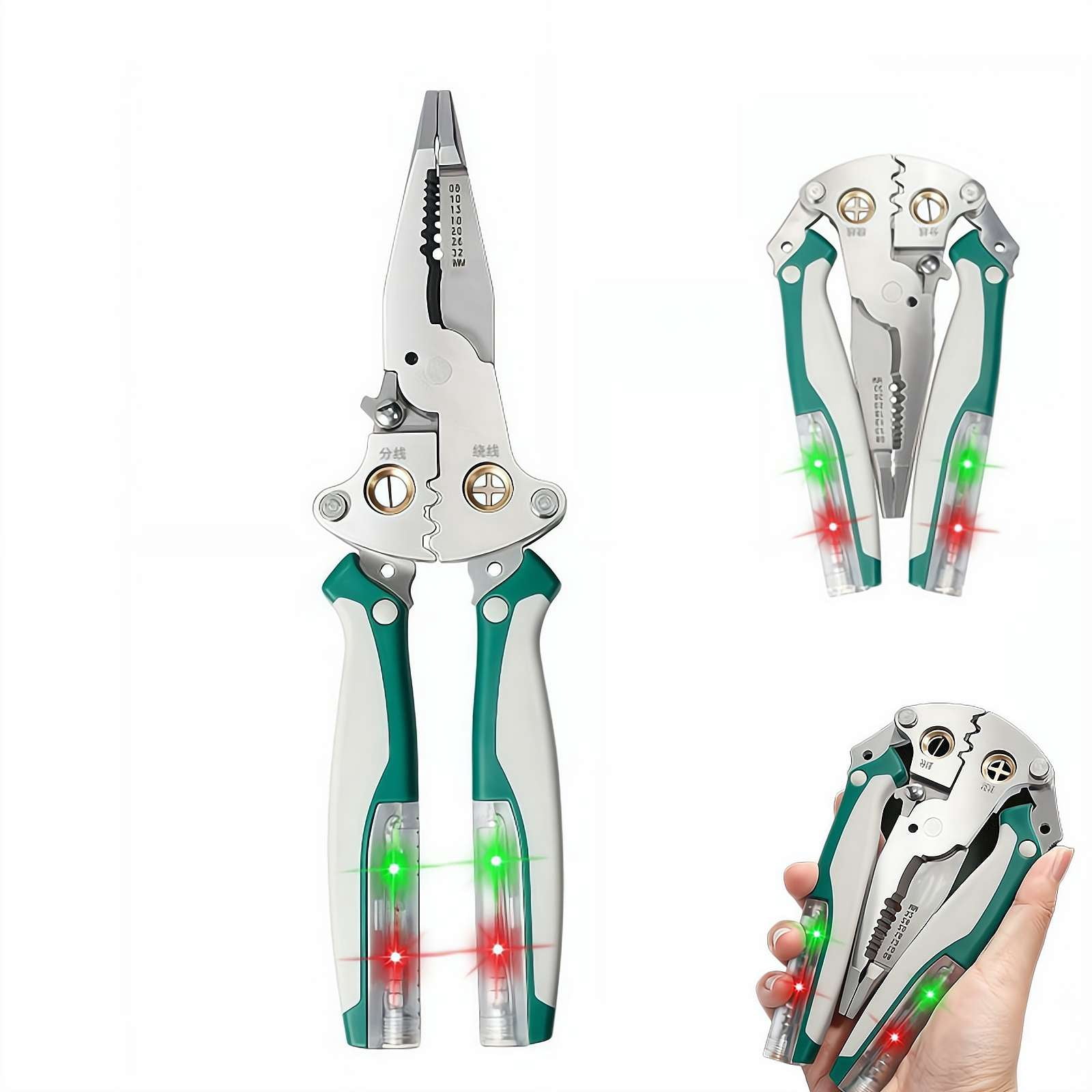 18-in-1 Folding Wire Stripper Pliers with Voltage Tester ...