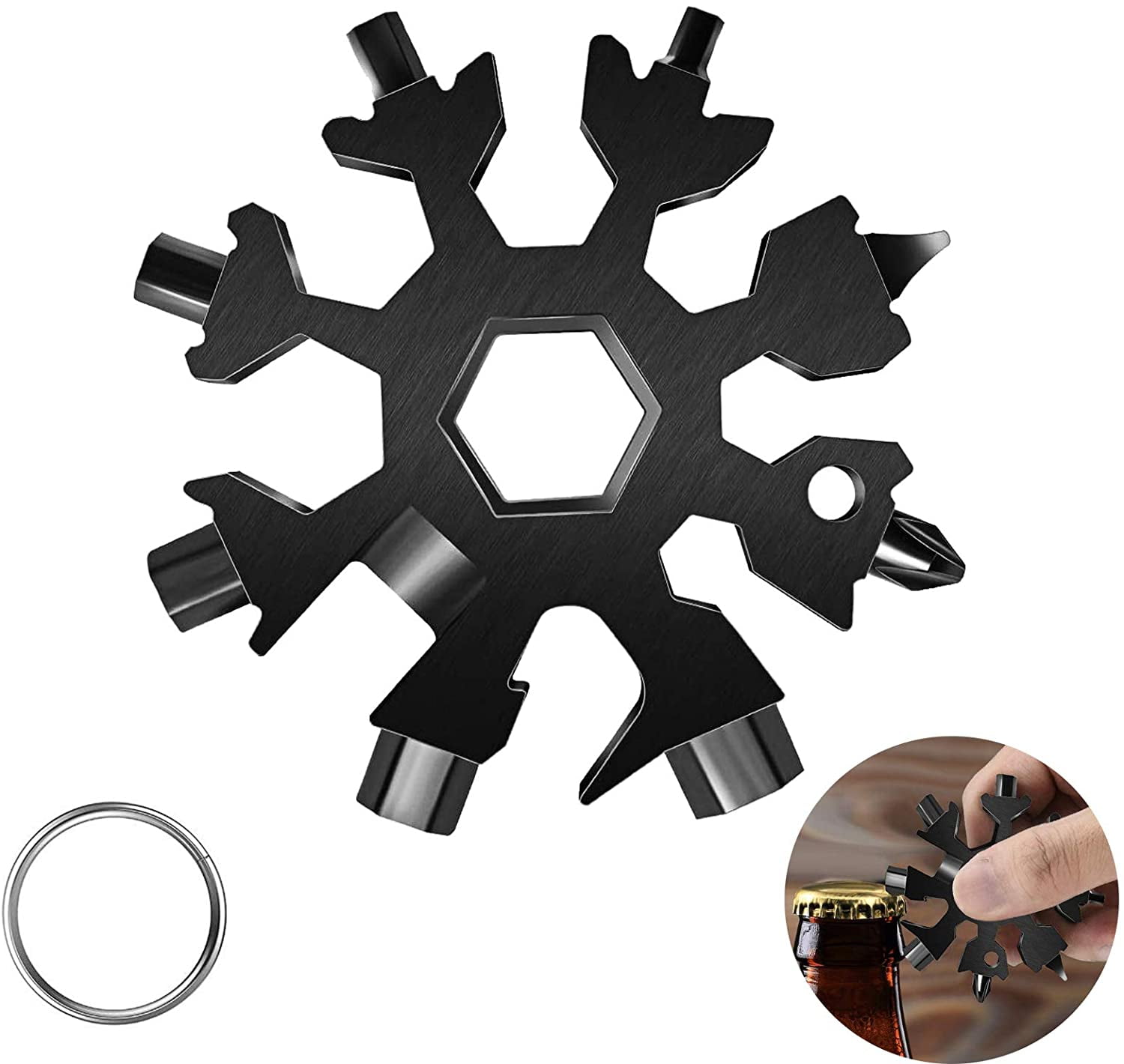 18-in-1 Snow-flake Multi-Tool,Stainless Steel Snow Multitool Bottle ...