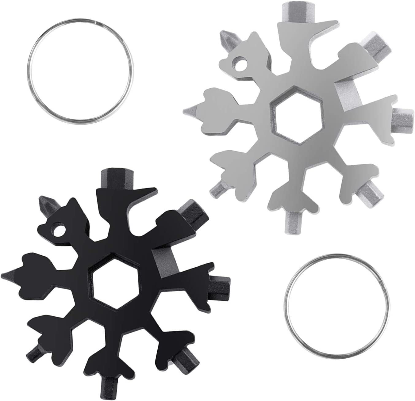 18-in-1 Snowflake Multi-Tool,Stainless Steel Multitool Card Combination ...
