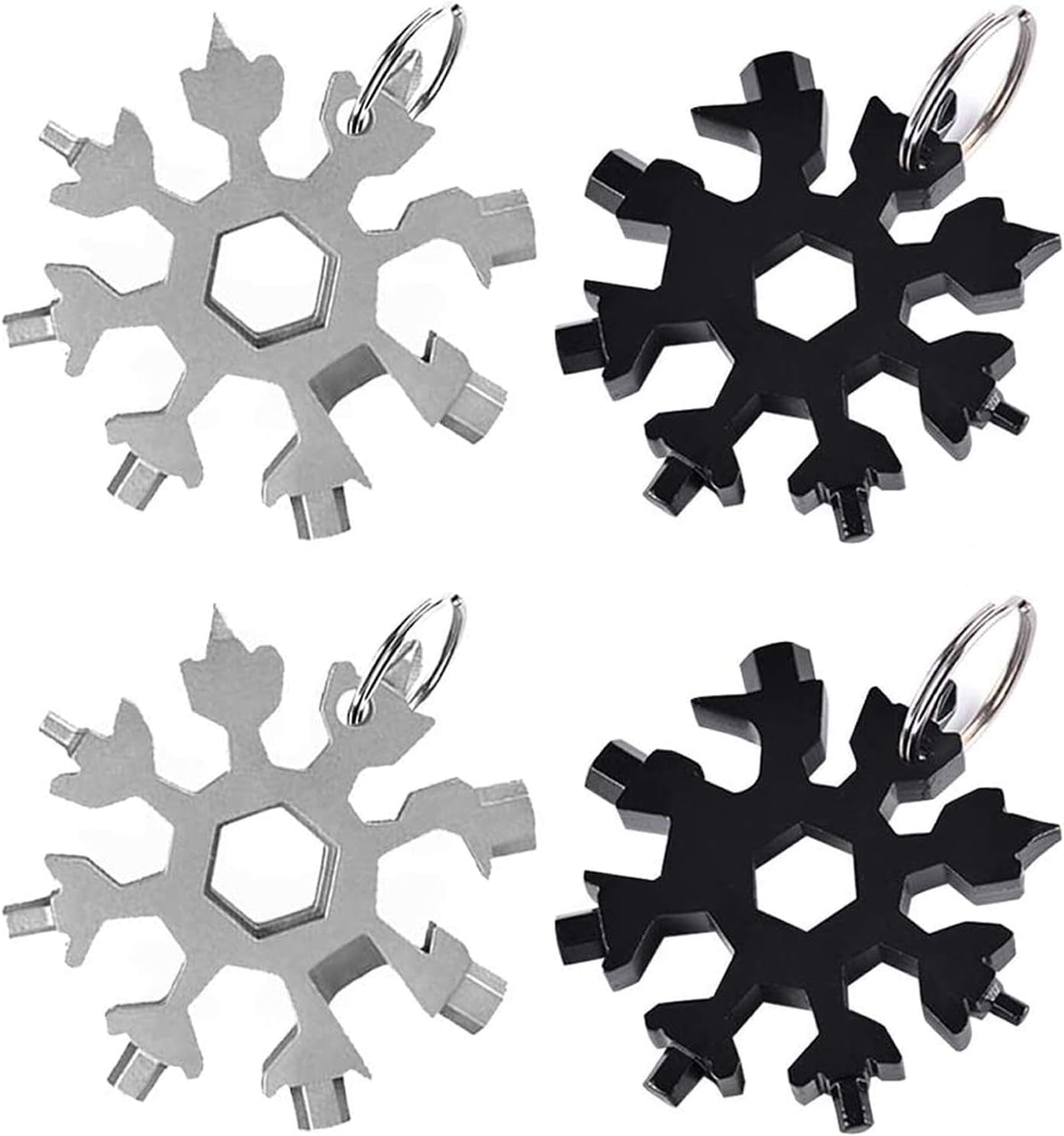 18-in-1 Snowflake Multi-Tool, Stainless Steel Multitool Card Portable ...