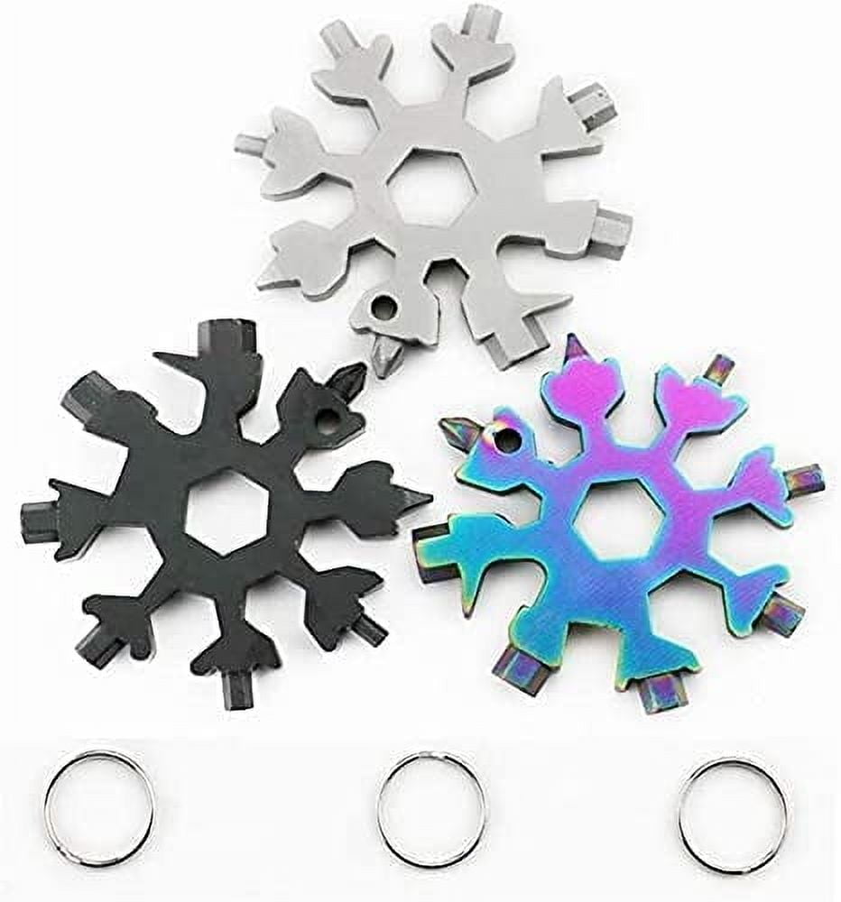 18 in 1 Snowflake Multitool, 3 Pack 18-in-1 Snowflake Multi-Tool Bottle Opener/Flat Phillips ...