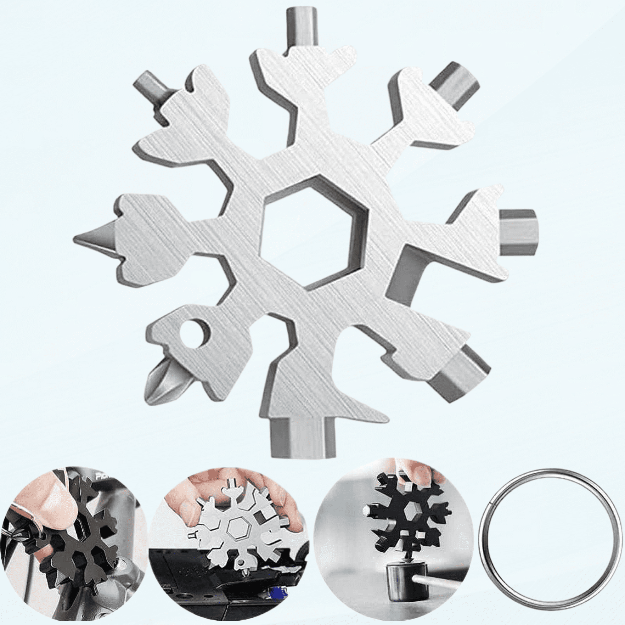 18-in-1 Snowflake Multitool, Stainless Steel Snowflake tool Bottle ...