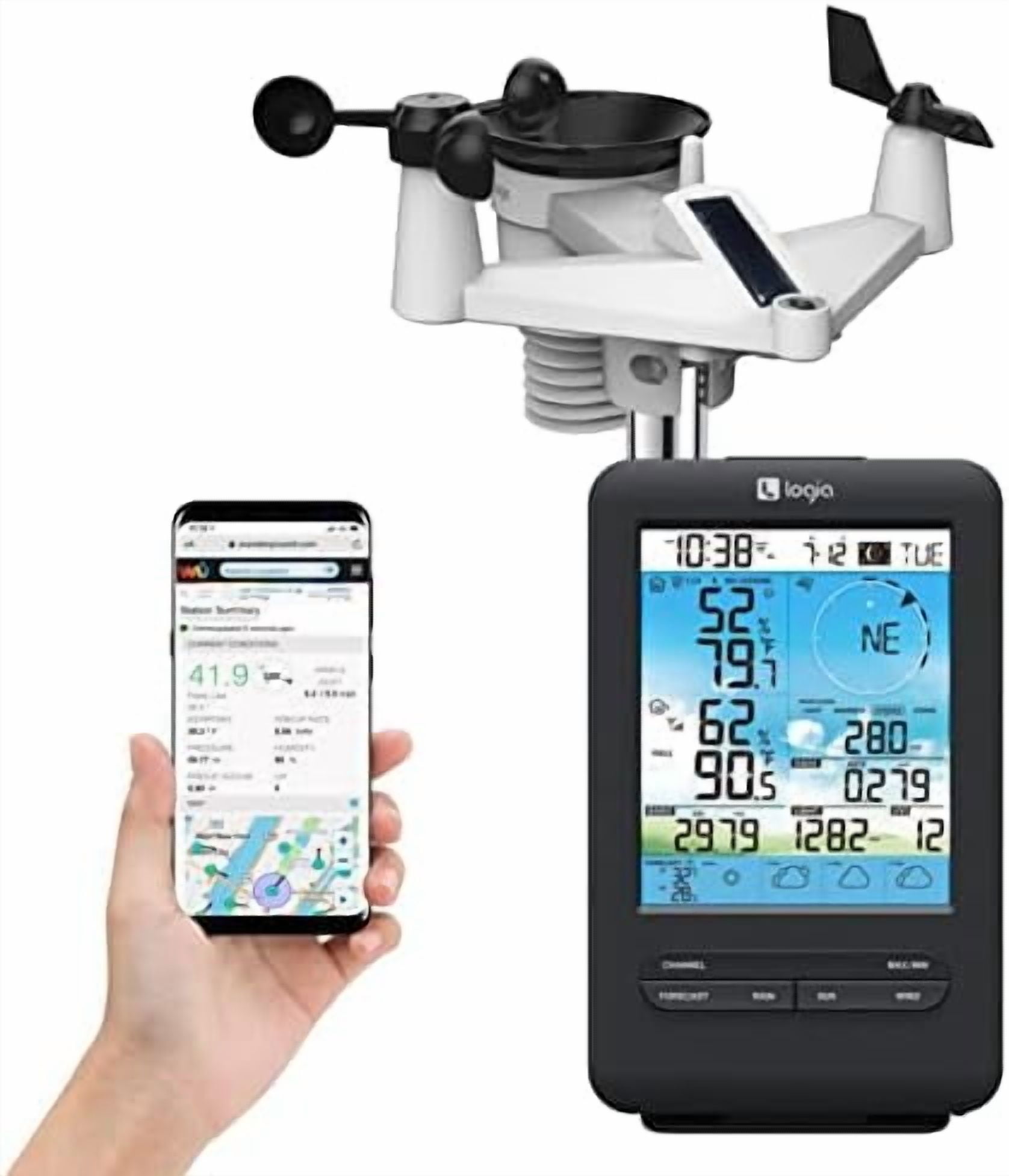 18-in-1 Wireless Weather Station with 7-in-1 Solar Sensor Array & 4-Day ...