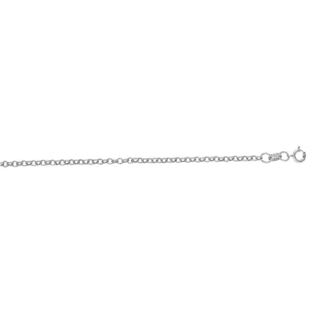 18 in. 14K White Gold Lite Rolo Chain with Spring Ring Clasp - Walmart.com