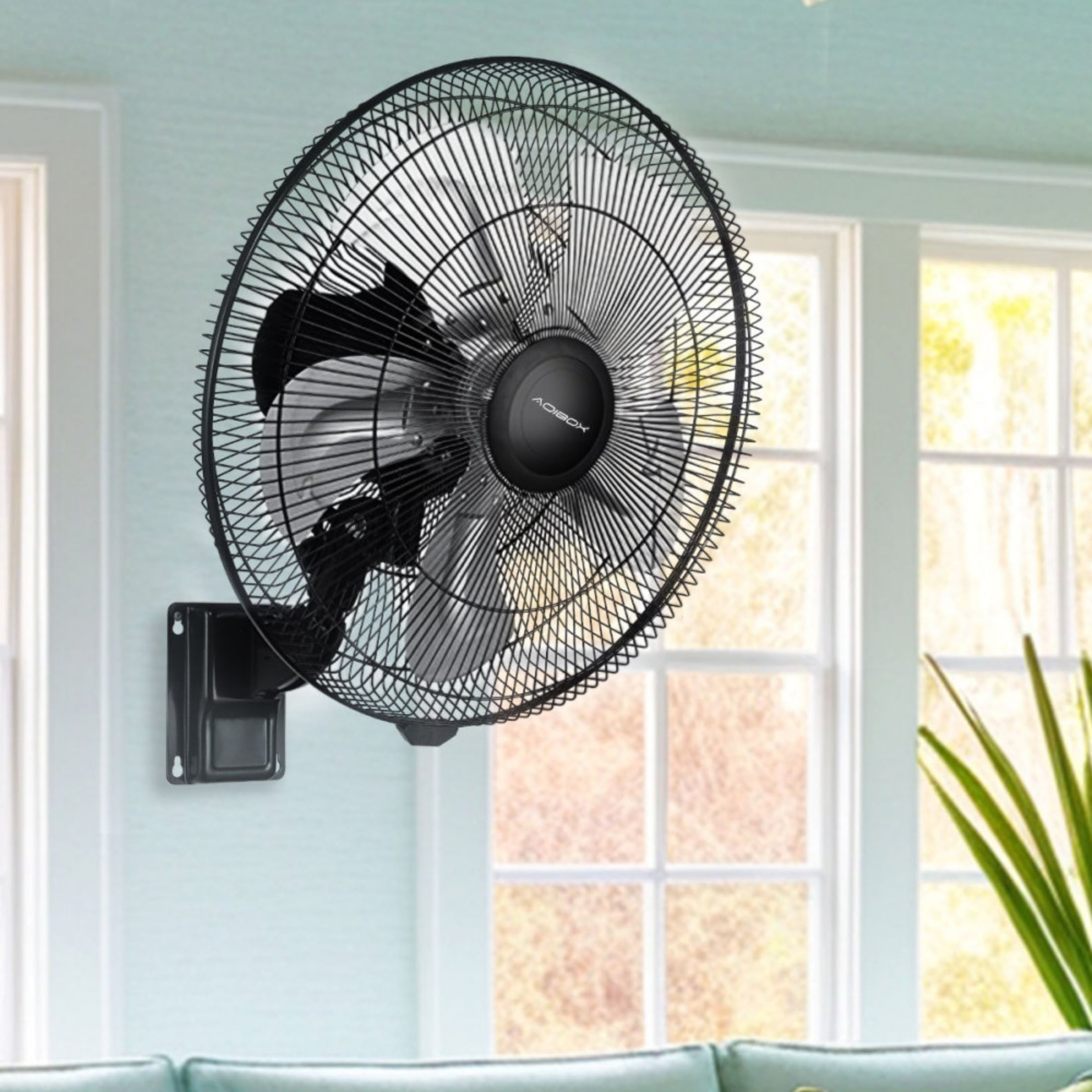 Aoibox 18 in. 5-Speed Rotating Head Clip-on Wall Mounted Fan, 4000 CFM ...