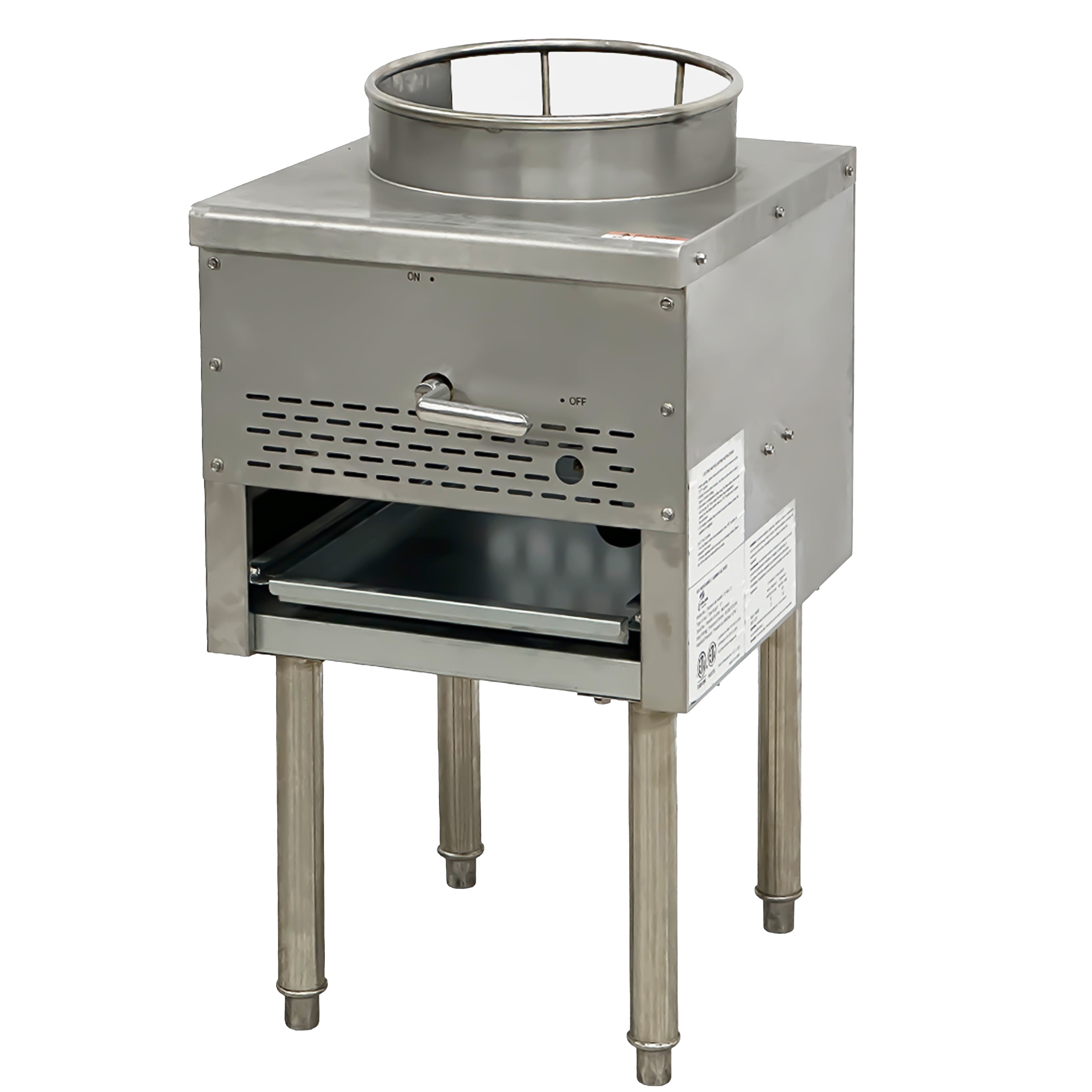 18 in. Commercial Wok Range 95,000 BTU Restaurant Kitchen Single Gas ...