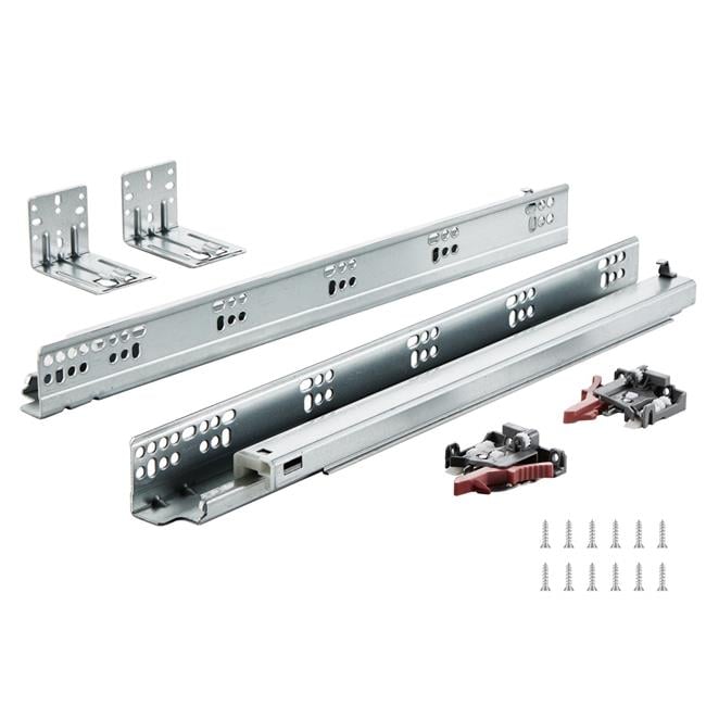18 in. Drawer Bottom Side Mount Rails, Soft-Close Noiseless Guide ...