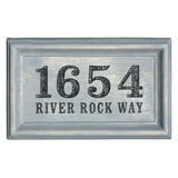 18 in. Engraved Rectangle Cast Concrete Address Block in Antique Gray ...