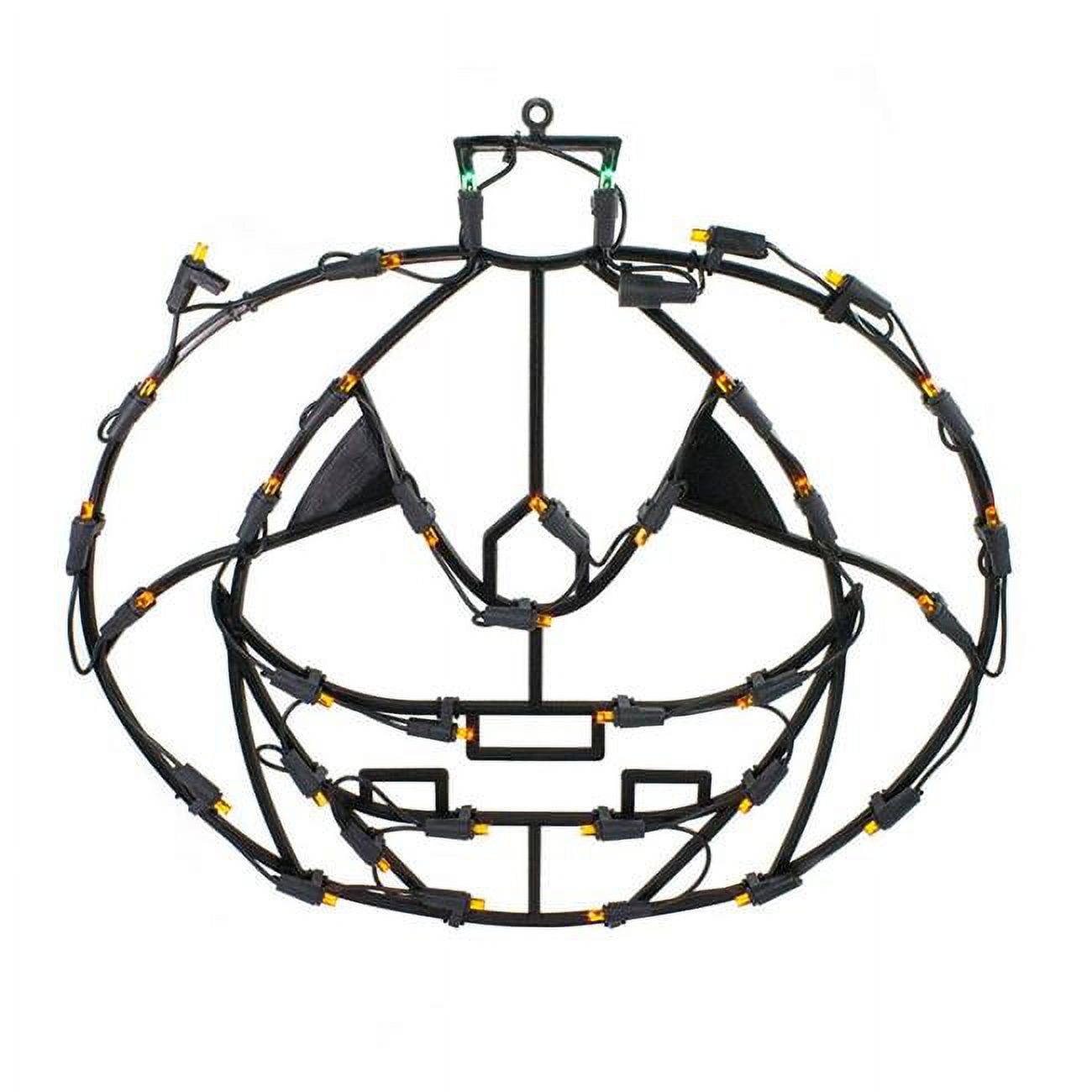 18 in. LED Pumpkin Outdoor Window Display Light Decor, Orange & Green ...